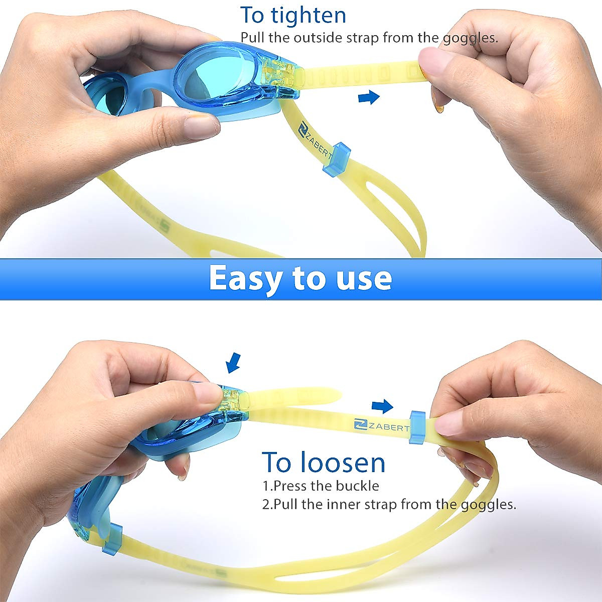 ZABERT KX Toddlers Baby Swim Goggles，Kids Swimming Goggles for Kids Age 0-5 Years Old (#6.blue)