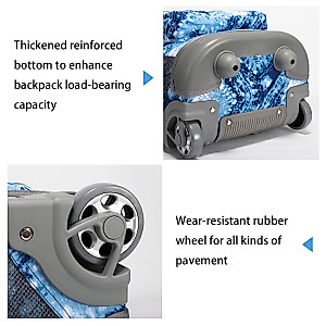 WEISHENGDA 18 inches Wheeled Rolling Backpack for Boys and Girls School Student Books Laptop Travel Trolley Bag, Blue