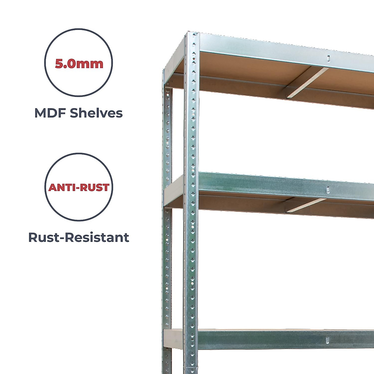 G-Rack Garage Shelving Unit: 180cm x 90cm x 60cm | Single Bay, Galvanised Steel 5 Tier Unit | 175kg Load Weight Per Tier (875kg Per Rack) | for Your Garage & Elsewhere! | Shelf Unit | Van Racking