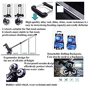 Mysterious Starry Sky Print Rolling Backpack Elementary Students Trolley Bag Primary School Book Bag with Wheels