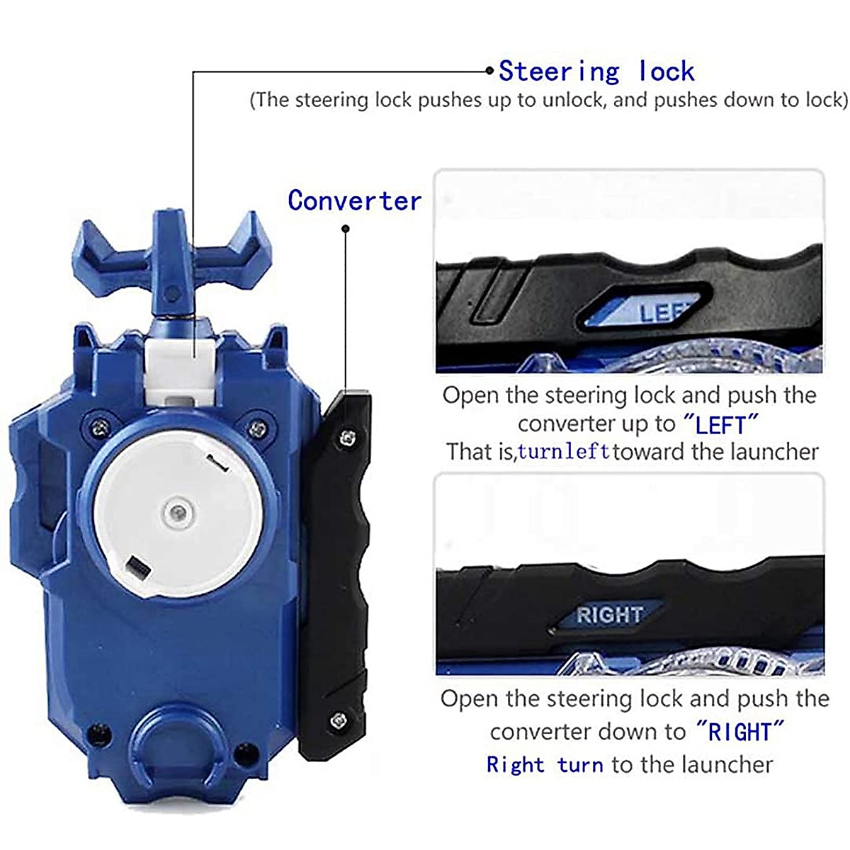 Mopogool Left Right Sparking Launcher Bey Burst Evolution Turbo Blade Battling Tops String Launcher Grip Booster B-145 DX Starter Venom Diabolos.Vn.Bl Starter Set Gaming Top Spinning Toy for Boys