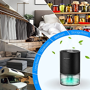 KIoudic Dehumidifier 2300 Cubic Feet (218 sq ft) Mini Dehumidifier for Damp Portable and Ultra Quiet Small Dehumidifier With Visual Water Tank for Basements, Home, Bedroom, Wardrobe Use