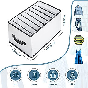4 Pack Drawer Closet Organizers storage for Clothing,Underwear Drawer Organizer Clothes,Clothes Organizer for Folded Clothes,PP Plate PVC Nylon Foldable Wardrobe Clothes Organizer for Jeans(8Grids)