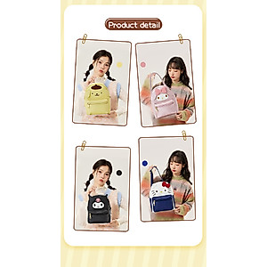 Girls Anime Kawaii Mini Backpack + Keychain Anime Cosplay Backpack Cute Doll Handbag Shoulder Bag(Blue)