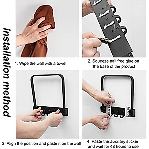 VTOSEN Washbasin Storage Rack, Wall Mounted Clothes Drying Rack, Multifunctional Washbasin Rack Shelf, with Hook for Bathroom Kitchen (Black)