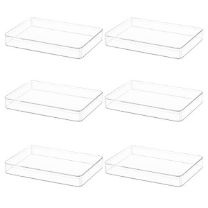 Clear Acrylic Square Cube Plastic , Worasign 6 Pack Plastic square cube containers with Lid Plastic Storage Boxes 7x4.7x1 Inches for Candy Pill ,Tiny Jewelry Beads, Coins, and findings, Craft Supplies, Sewing