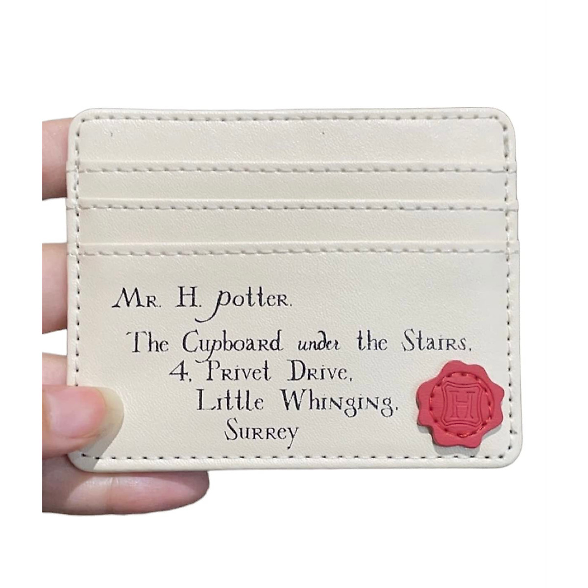 Harry Potter Minimalist Front Pocket Faux Leather Wallet- Slim Credit Card holder- Hogwarts Acceptance Letter wallet bag for Men and Women, Beige (ZZKJrfid4)