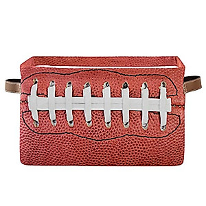 Storage Basket Cube American Football Laces Large Collapsible Toys Storage Box Bin Laundry Organizer for Closet Shelf Nursery Kids Bedroom,15x11x9.5 in,1 Pack