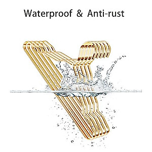Gold Aluminum Coat Hangers 20 Pack, Metal Hangers Heavy Duty Hangers for Clothes, Hangers 20 Pack with Non-Slip Design Space Saving Heavy Duty Hangers for Men Women Shirts Pants Jacket (Gold)