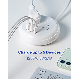 Surge Protector Tower 12 AC Outlets 6 USB Ports + Small Power Strip 2 AC Outlets 3 USBs