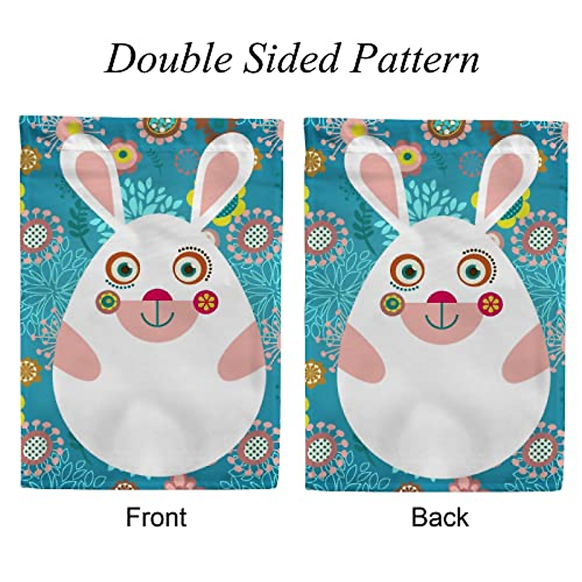 My Little Nest Seasonal Garden Flag Happy Easter Bunny Double Sided Vertical Garden Flags for Home Yard Holiday Flag Outdoor Decoration Farmhouse Banner 12"x18"