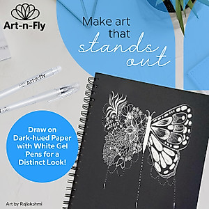 White Gel Pen for Artists 0.7mm Fine Point - Smudge-resistant White Pen for Art Drawing, Sketching & Writing (3pack) - White Ink Pen Highlight Fineliner - Archival Gel Ink - Opaque on Black Paper