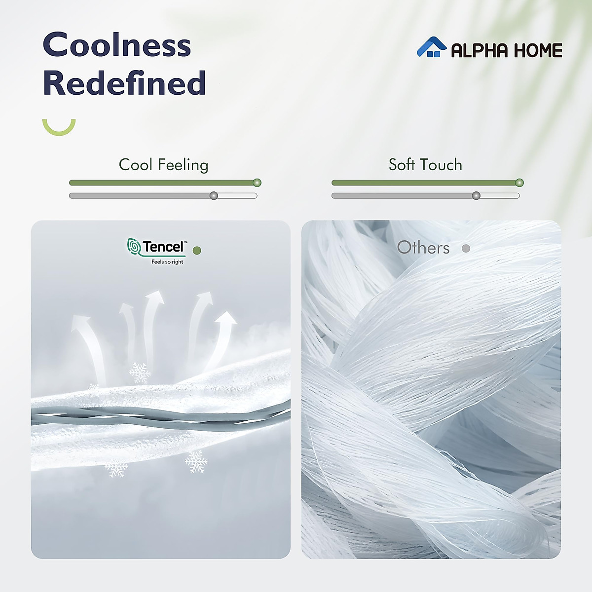 ALPHA HOME Duvet Cover Set King Size, 100% Tencel Lyocell, Luxury and Silky Soft Bedding Cover Set Cooling Duvet Cover Set for Hot Sleepers (1 Duvet Cover, 2 Pillowcases)