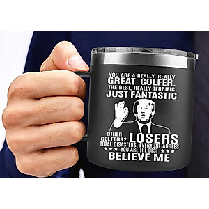 Angie's Box 14Oz Cup - Funny Golfer Mug - Best Golf Gifts for Men Unique - Golf Gifts for Dad from Son Daughter