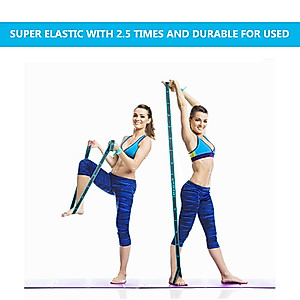 DEHUB Stretch Strap, Elastic Yoga Stretching Strap, Multi-Loop for Physical Therapy, Pilates, Yoga, Dance & Gymnastics Exercise and Flexible Pilates Stretch Band
