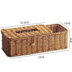 IEUDNS Paper Holder Dispenser Facial Tissuecase Dispenser Container Vintage Style Removable Tissue Holder Tissue Box for Bathroom, Light Brown