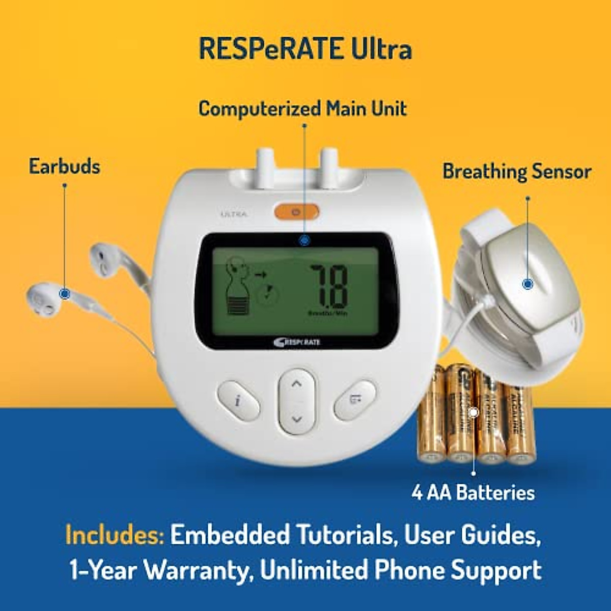 RESPeRATE Ultra Blood Pressure Lowering Device - Doctor Recommended Non-Drug Medical Device - Clinically Proven to Lower Blood Pressure Naturally - Just 15 Minutes a Day - FSA/HSA Eligible Product