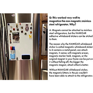 HAMIGAR Magnetic Whiteboard Contact Paper 18" x 39" Dry Erase White Board Sticker for Wall Stick on White Board Peel and Stick Wallpaper Adhesive Poster with Marker, Magnetic Eraser and Magnets