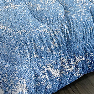 Nttopship Blue Marble Bedding Set Twin for Girls Boys Teens Blue Rose Comforter Set Silver Foil Quilt Comforter Kids Space Marble Room Decor 1 Comforter+2 Pillowcase