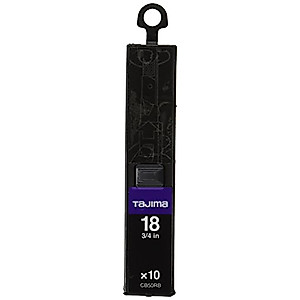 TAJIMA Utility Knives & Blades - 10-Pack (Heavy-Duty) 3/4" Razar Black Box Cutter Snap Blades with Premium Tempered Steel & Safety Blade Dispenser - CB50RBC