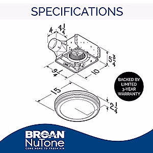 Broan-NuTone AER80LWH ENERGY STAR Certified Bath Fan, Medium, White