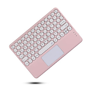 Keyboard Case for Galaxy Tab A7 10.4 inch 2020 (SM-T500 T505 T507) Keyboard Case with Touchpad Cute Round Key Color Keyboard Detachable Bluetooth Keyboard Cover (Pink)