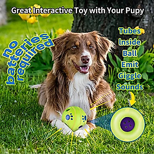 TAUCHGOE Interactive Dog Toys Wobble Giggle Dog Ball for Medium Large Dogs, Wiggle Waggle Wag Funny Sounds Squeaky Active Ball Dog Toy for IQ Training Cleaning Teeth, Dogs Favorite Gift