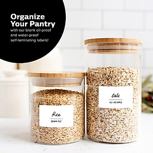 ThreeKin Waterproof Labels for Bottles & Containers - 80 Custom Stickers | All-Purpose & Personalizable | Dishwasher, Freezer & Microwave Safe | BPA-Free | USA-Owned (Blank)