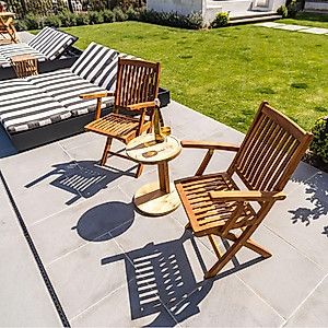 Nordic Style Folding Chair for Indoor and Outdoor Use - Patio, Balcony, Dining (w/Arm Rests, Brown)