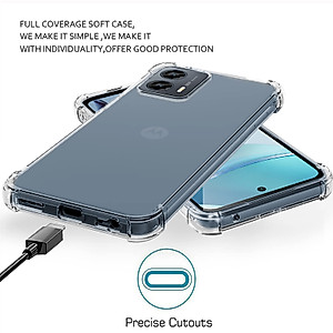 Osophter for Moto G 5G 2023 Case: Clear Girls Women Boys with Screen Protector Reinforced Corners TPU Shock-Absorption Flexible Motorola gG 5G 2023 Phone Cover(Clear)