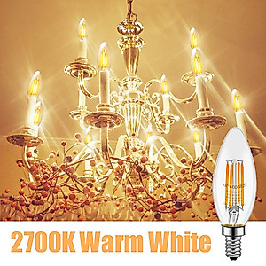 Emotionlite LED Light Bulbs, Dimmable Candelabra Bulbs, E12 Base, Warm White, Chandelier Light, Ceiling Fan Bulb, 40W Equivalent, 4W, 2700K, 350LM, UL Listed, 6 Pack