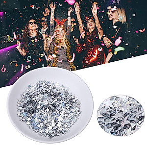Star Confetti Sprinkles Table Confetti Glitter Confetti Silver Metallic Confetti Gold Confetti for Christmas Wedding Birthday Decoration 60g(silver)