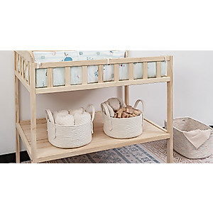 CubesLand Cute Small Baby Nursery Baskets Bin,Cat Toys Storage Basket,Soft Woven Baskets Set 2,Cube Organizer Basket Bin,Off White Basket Home Decor 9.5x5.51