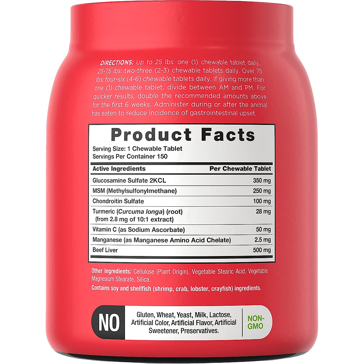 Horbäach Glucosamine for Dogs | 150 Chews | Hip and Joint Supplement for Dogs | Glucosamine, Chondroitin, MSM, Turmeric and More | Non-GMO & Gluten Free | by River & RULA