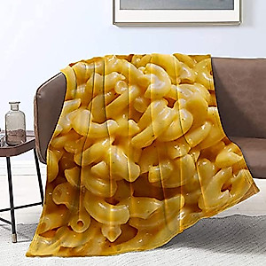Mac-n Cheese Throw Blanket Flannel Fleece Air Conditioning Quilt Best Gift Lightweight Cozy Plush Blanket for Sofa Chair Bedroom L 80"x60" for Adults