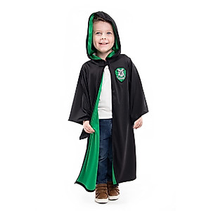 Little Adventures Green Hooded Wizard Robe Dress Up Costume (L/XL (Age 5-9)) - Machine Washable Child Pretend Play and Party Dress-Up Costume with No Glitter