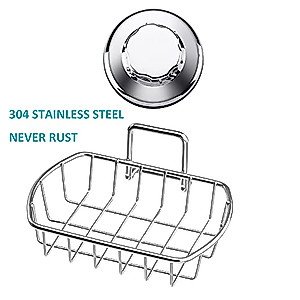 iPEGTOP Super Powerful Vacuum Suction Cup Soap Dish Soap Saver - Rustproof 304 Stainless Steel Sponge Soap Holder for Bathroom, Shower, Sink, Kitchen