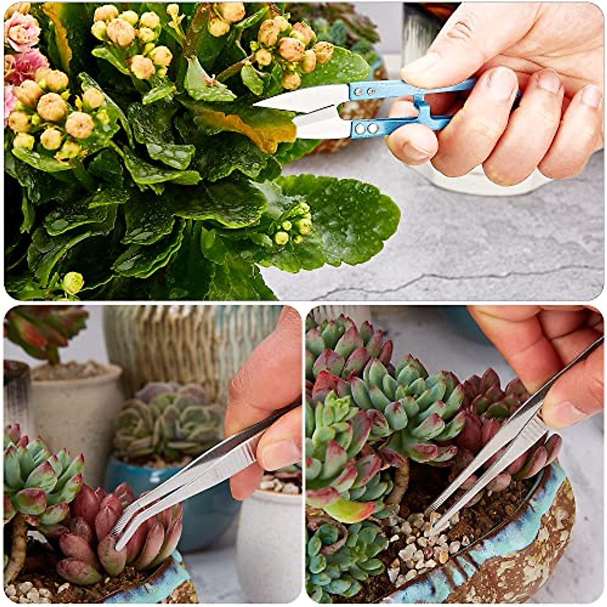 Succulent Tools,19 Pcs Mini Garden Tools Set,Transplanting Tools Miniature Succulent Hand Tools Set with Plant Potting Tarp Mat, Succulent Kit for Indoor Outdoor Miniature Fairy Garden Plant Care