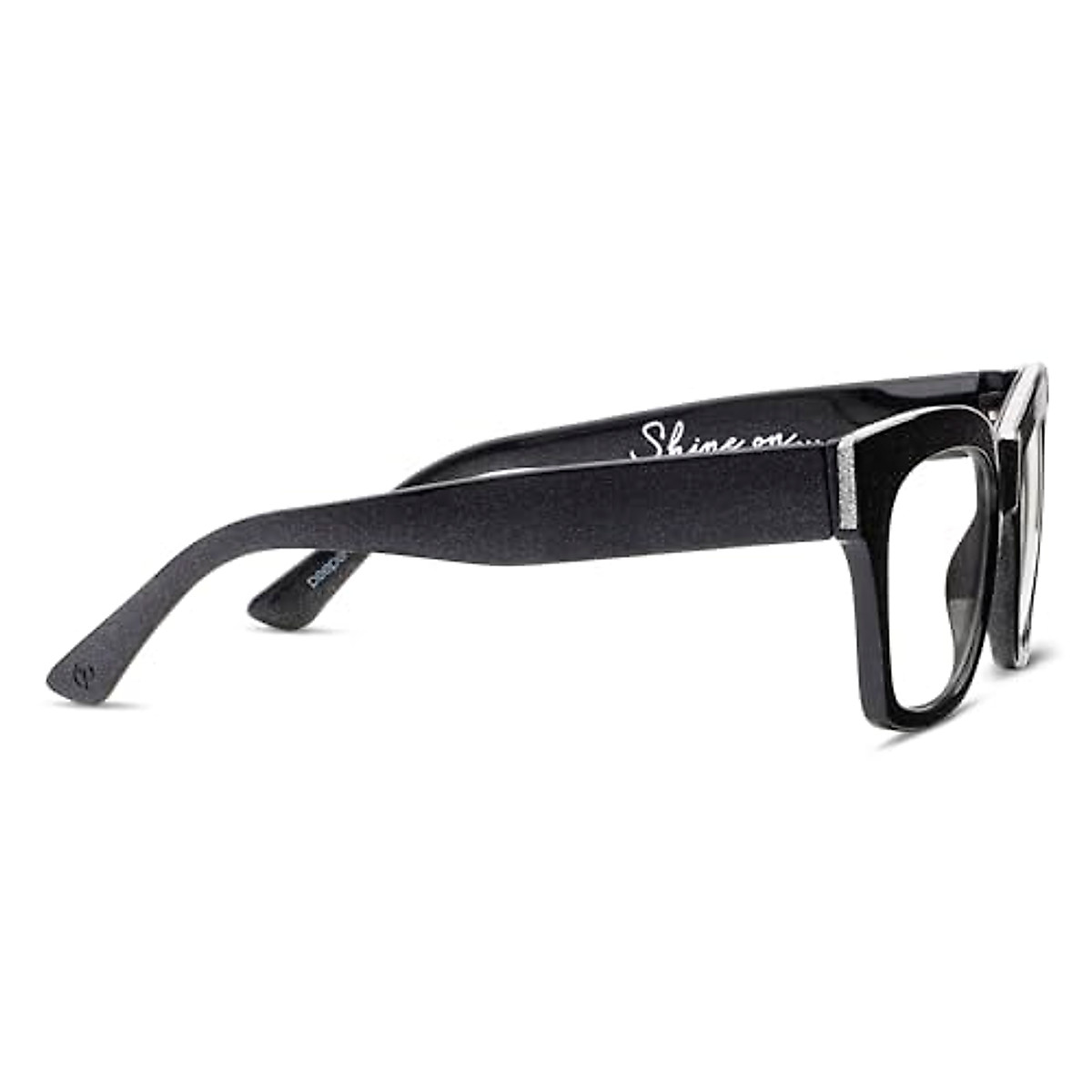 Peepers by PeeperSpecs Oprah's Favorite Women's Shine On Square Blue Light Blocking Reading Glasses - Black +1.50