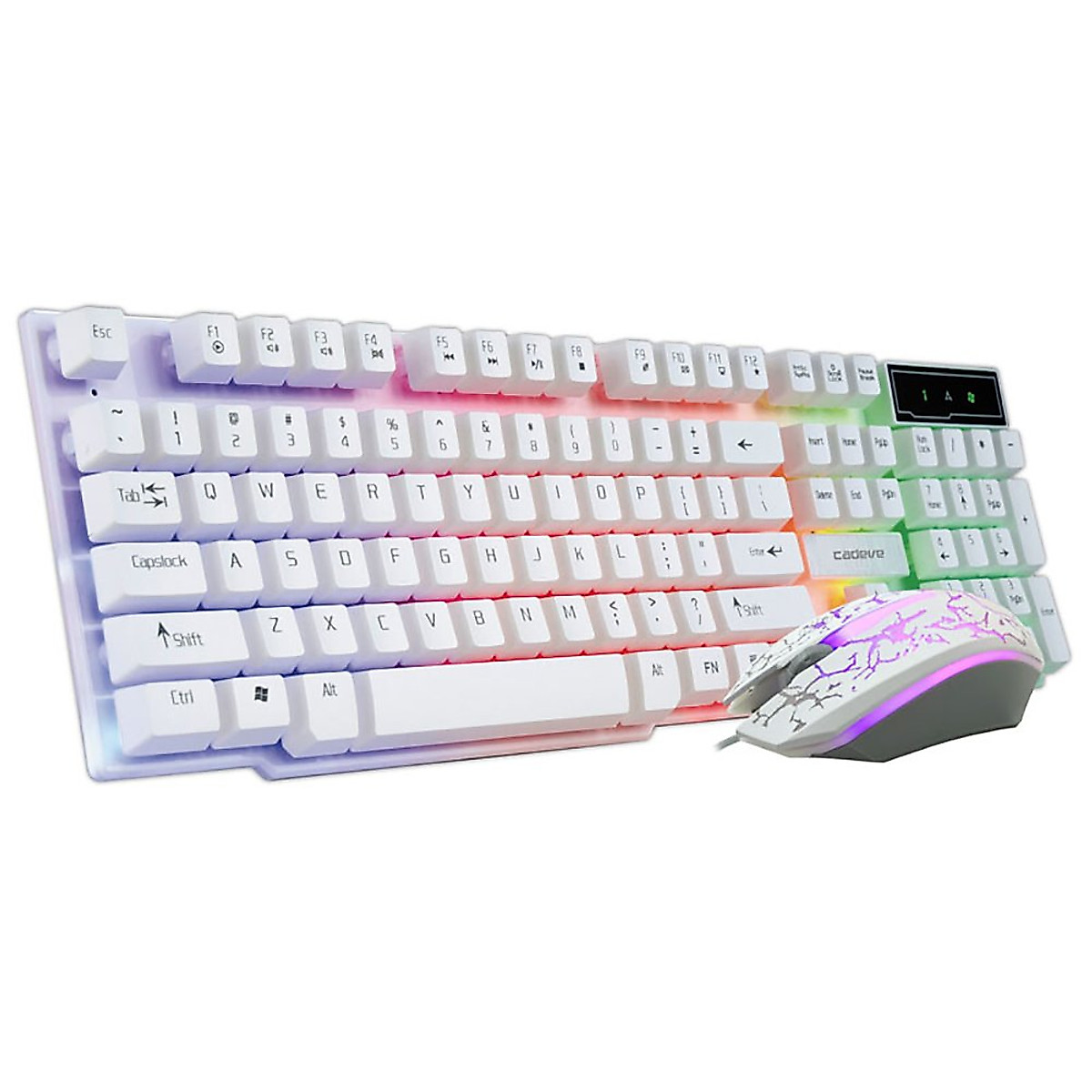CADEVE-9122 LED Backlit Wired Gaming Keyboard and Mouse Combo, Mechanical Feeling/Gaming Experience