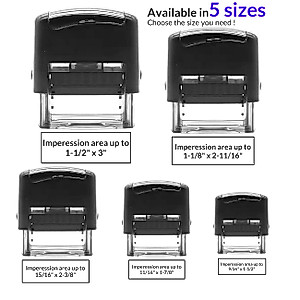 Teryiaco Large Return Address Stamps - up to 3 lines - customizable self-inking rubber stamps - many font choices for online customizati (Small 9/16" x 1-1/2")