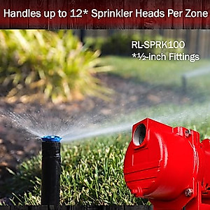 Red Lion 97101001 RL-SPRK100 Sprinkler Pump with Thermoplastic Impeller, 1 HP, 63 GPM, 115/230 Volt, Red