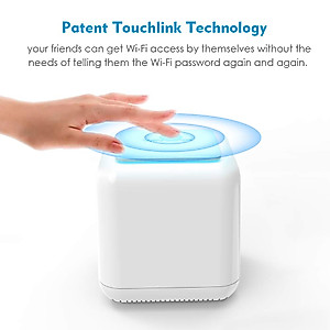 Mesh WiFi Router,Dual Band AC1200 Whole Home Mesh WiFi System with Touchlink Function, Router & Extender Replacement Covers up to 4,500 sq. ft, 2-Pack Includes 1 WiFi Router & 1 WiFi Extenders