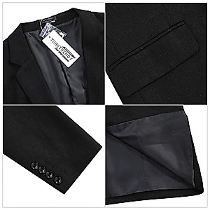 TURETRENDY Men's Casual Sport Coat Lightweight Linen Blazer One Button Business Suit Jackets Stylish Daily Suits Black 3XL