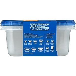 Ziploc Container with One Press Seal, Large Rectangle, 2 ct