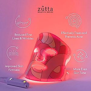 ZUTTA LED Face Mask Light Therapy 3 Color Settings LED Mask Light Therapy