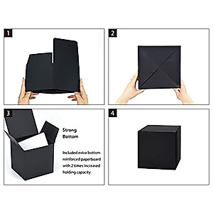 HUAPRINT Black Gift Box,Gift Boxes with Lids 5x5x5inch,24pcs Paper Gift Box Bulk,Gift Boxes for Presents,Birthday,Bridesmaid Proposal,Groomsmen Engagements,Baby Showers,Christmas,Wedding Party Favor,Cupcake,Crafting,Holidays