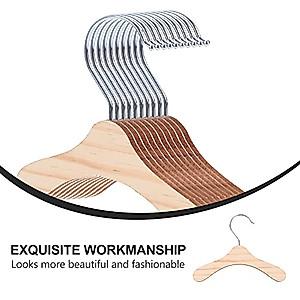 NUOBESTY 10pcs Wood Standard Hangers Dog Clothes Hangers Wooden Clothes Hangers Coat Trouser Slack Jeans Skirt Shorts Scarf Pant Hangers - 5.5 x 5.5inch