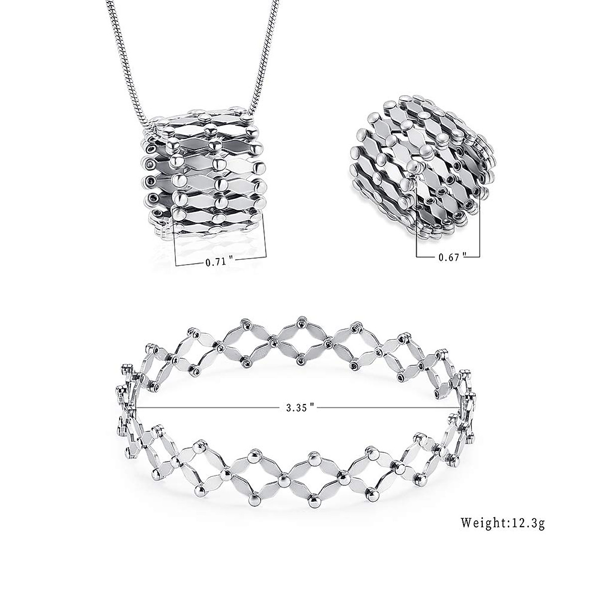 memorial jewelry Magic 3-in-1 Folding Retractable Ring Bracelet Stainless Steel Bracelet Telescopic Rings Bracelet