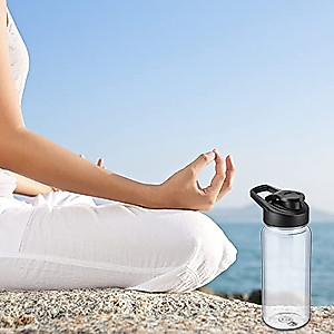 12 Pcs Plastic Sports Bottles 17 oz Reusable Water Bottles Bulk Portable Sports Drink Bottles Cups Pack Bike Water Bottles with Handle for Kids Adult School Teams Gym Hike Camping Cycling (Clear)